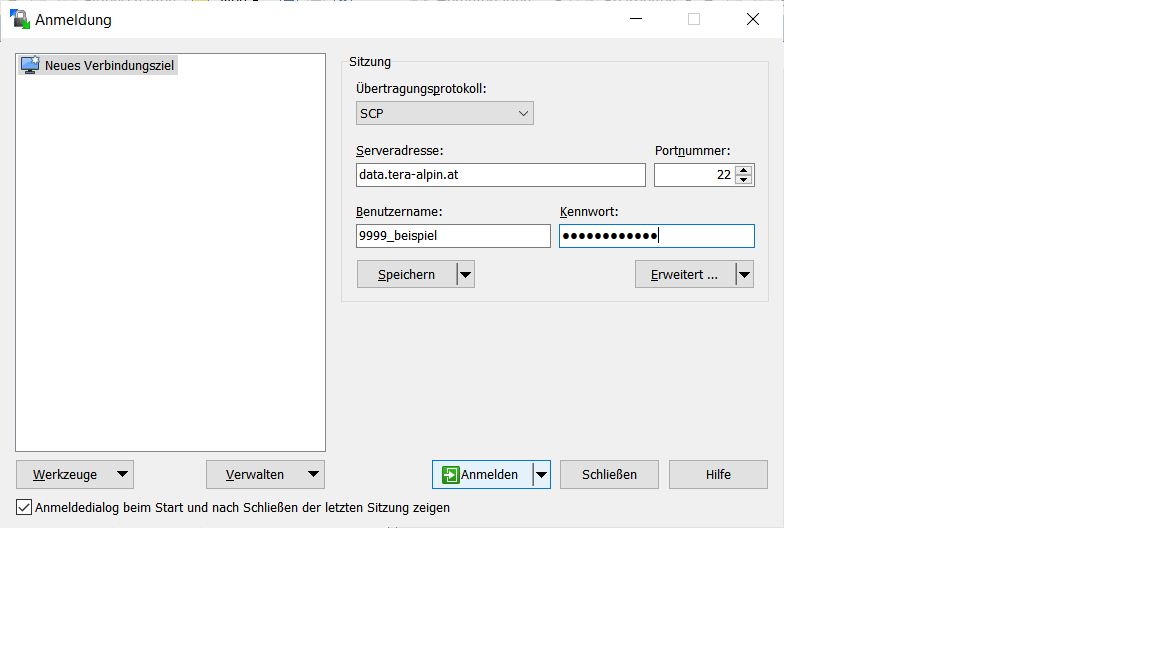 Anleitung WinSCP Teraalpin